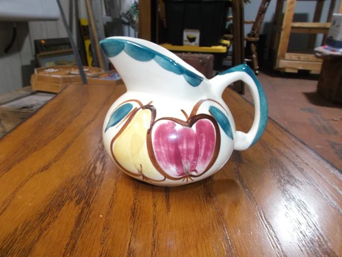 Puritan Slip Ware Pottery Apple & Pear Water creamer Pitcher Vintage ...