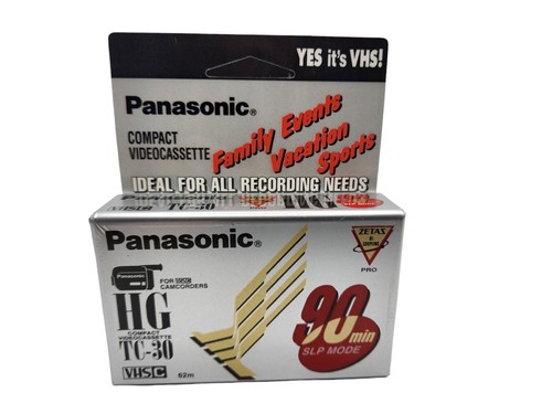 Panasonic HG VHS C TC-30 90 Min SLP Blank Tape Brand New Factory Sealed ...