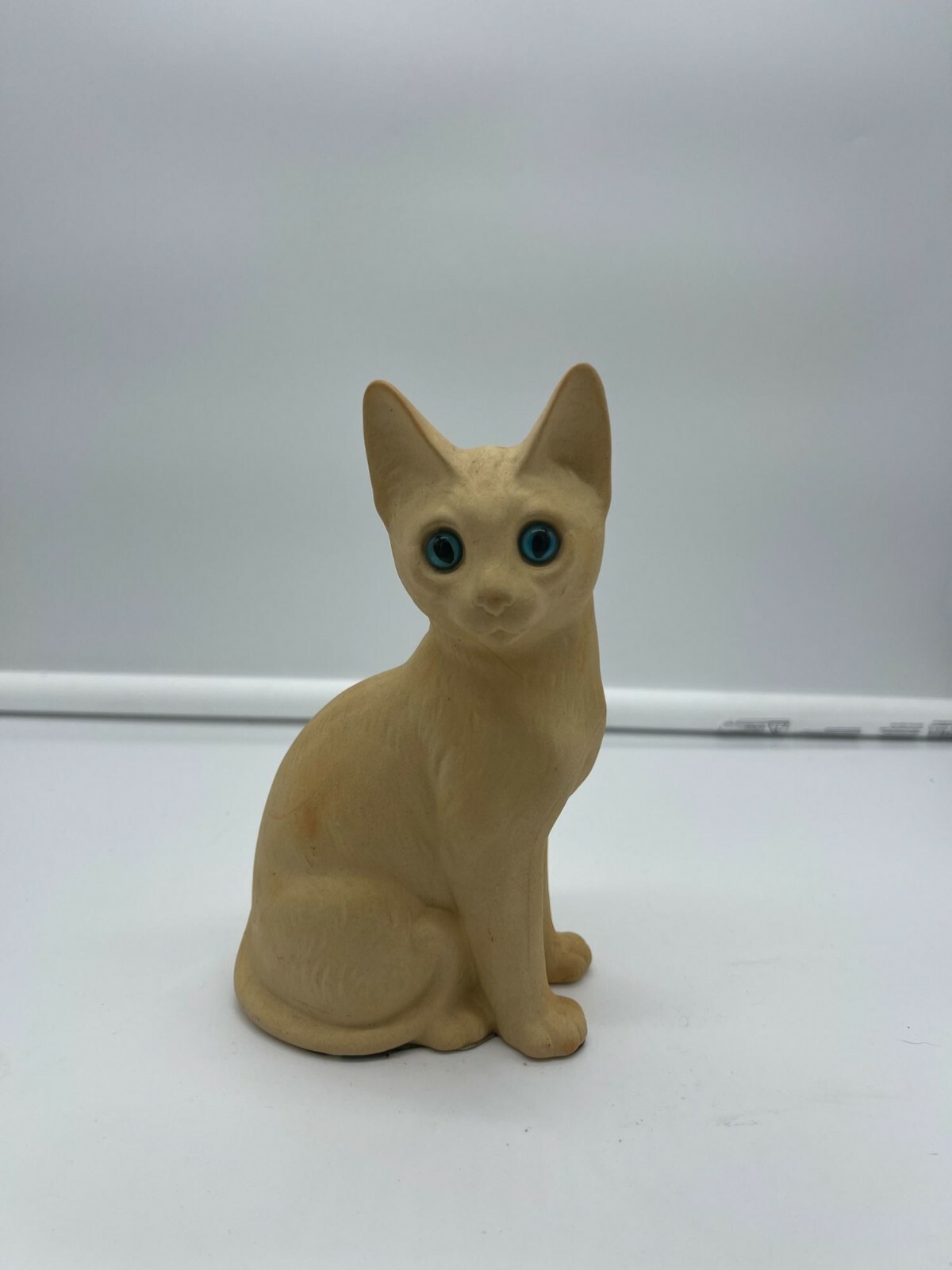 Aldon Ceramic Cat With Blue Glass Eyes Statue Japan | eBay