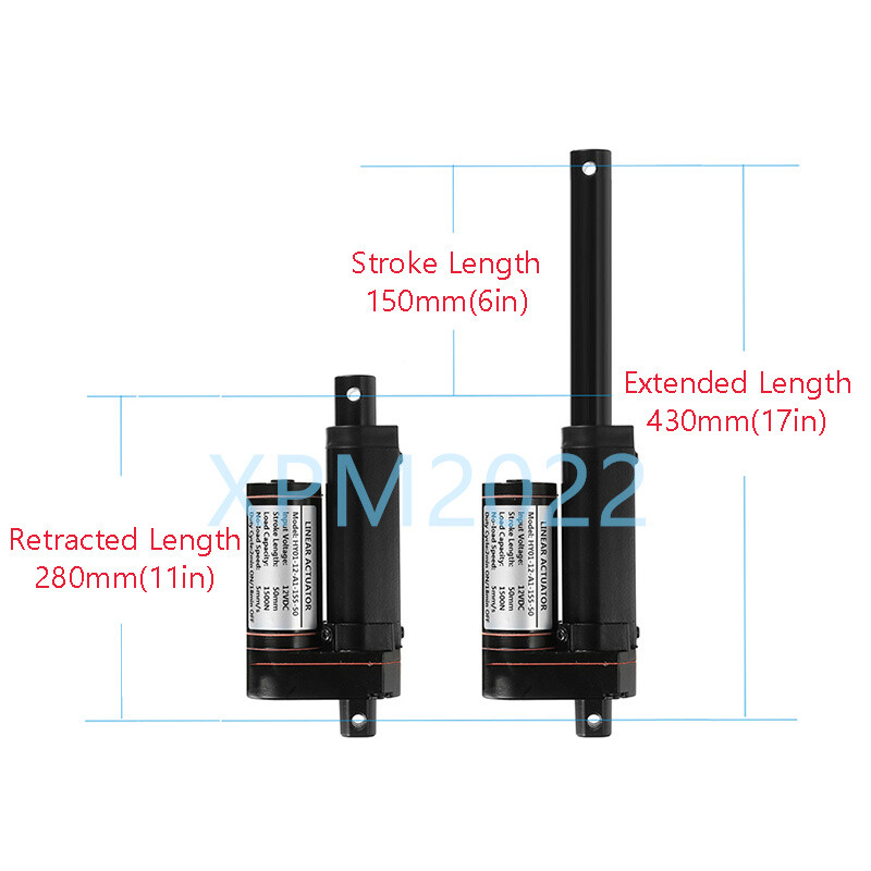 800N Electric Linear Actuator Motor 12V 2inch~40inch Waterproof Remote ...