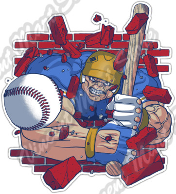 Hulking Baseball Hulk Sport Ball Brick Wall Car Bumper Vinyl Sticker ...