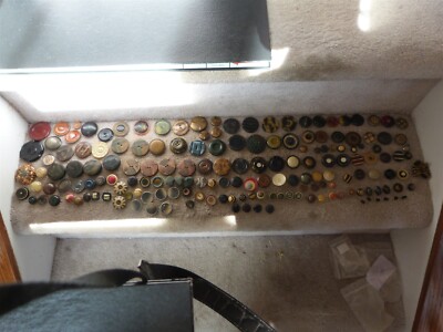 160+ antique vintage button lot celluloid mix styles shapes colors art ...