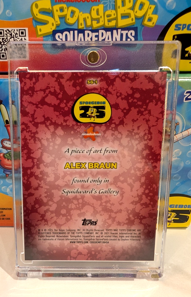 2025 Topps Chrome SpongeBob SQUIDWARD’S GALLERY Art By Alex Braun SSP ...