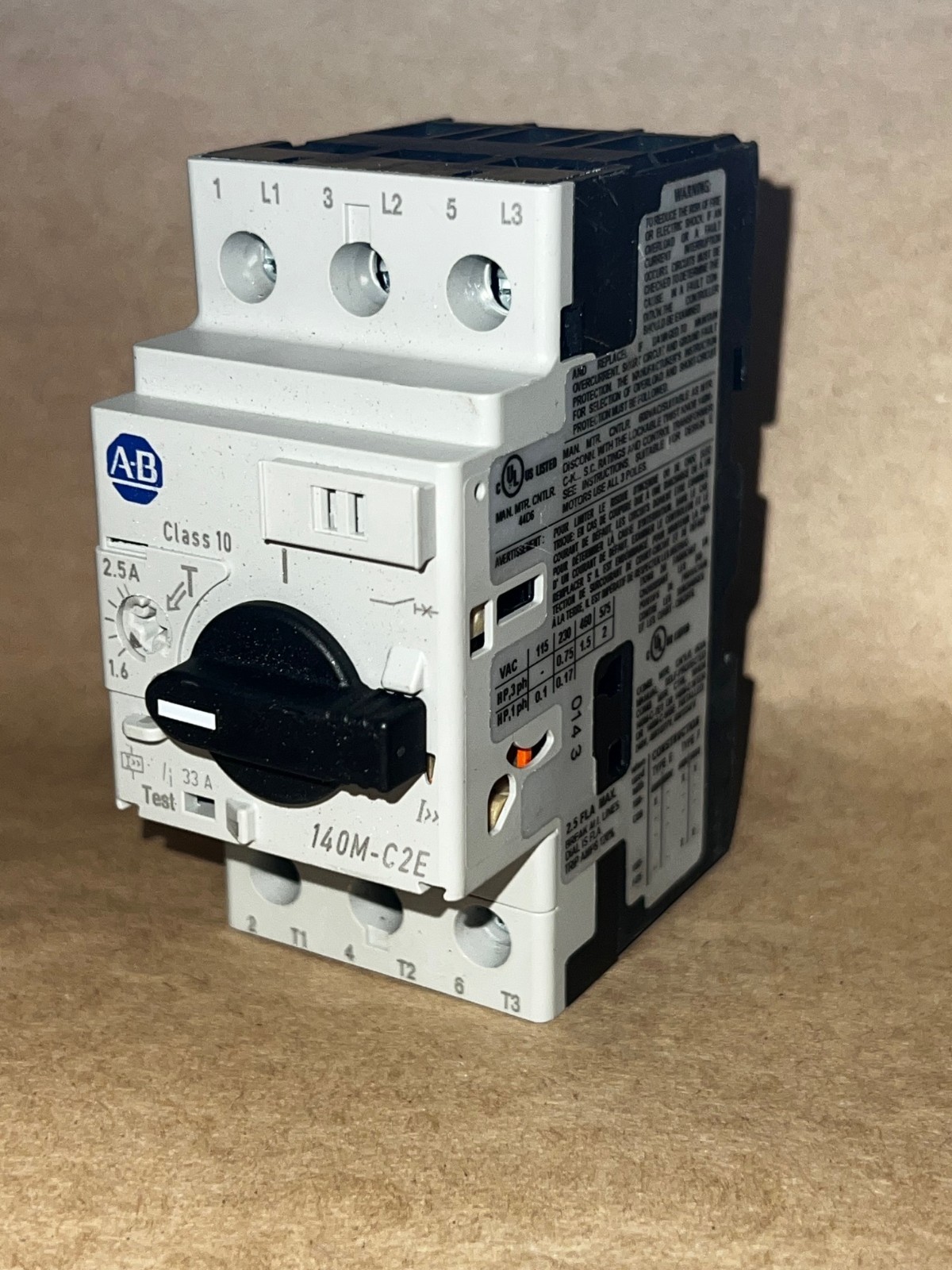 Allen Bradley 140M-C2E-B25 Motor Protector Circuit Breaker 1.6-2.5A ...