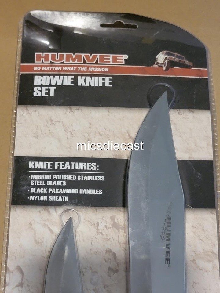 Humvee Bowie Combo Fixed Blade Knife 5" & 7" Sheath Hunting Survival ...