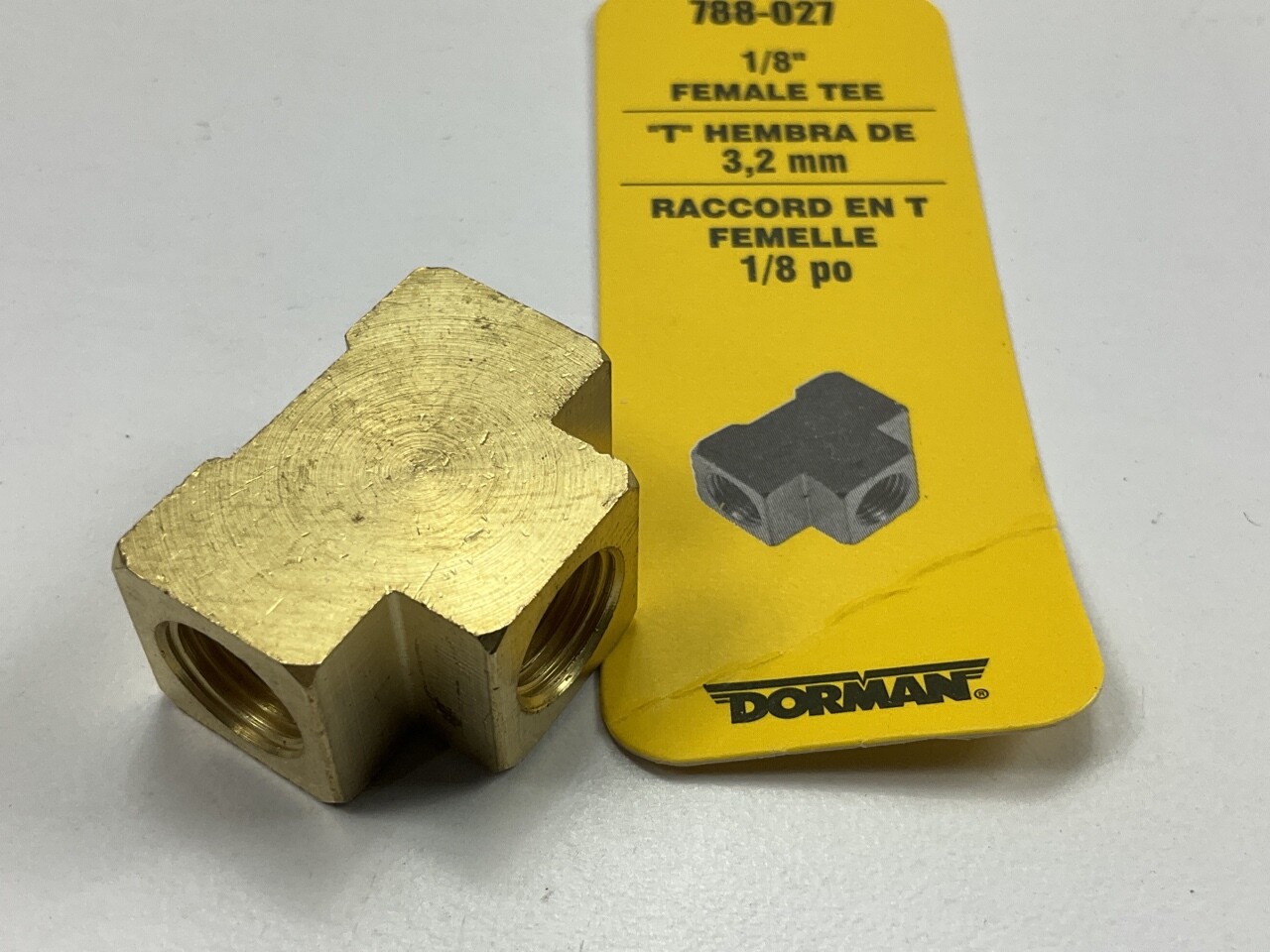 Dorman 788-027 Brass Tee Brake Line T Fitting Female 1/8" NPT ...