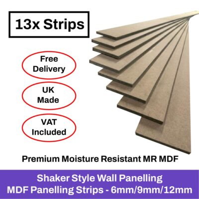 MDF Panelling Strips DIY Wall Paneling Paintable Kit Shaker Style Wall ...