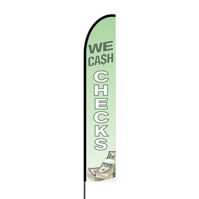 We Cash Checks 15' Flutter Feather Flag Kit Outdoor Advertising Banner ...