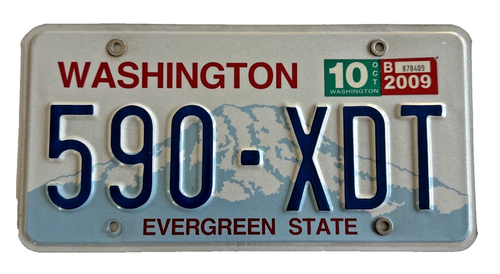 Washington State Evergreen State License Plate 590 - XDT | eBay