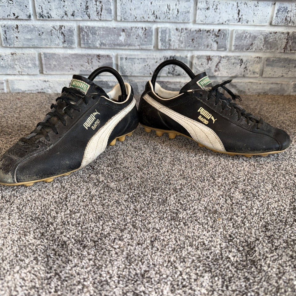 Vintage 1970s Black White Fifa Approved Puma Rapid Soccer Football Shoe ...