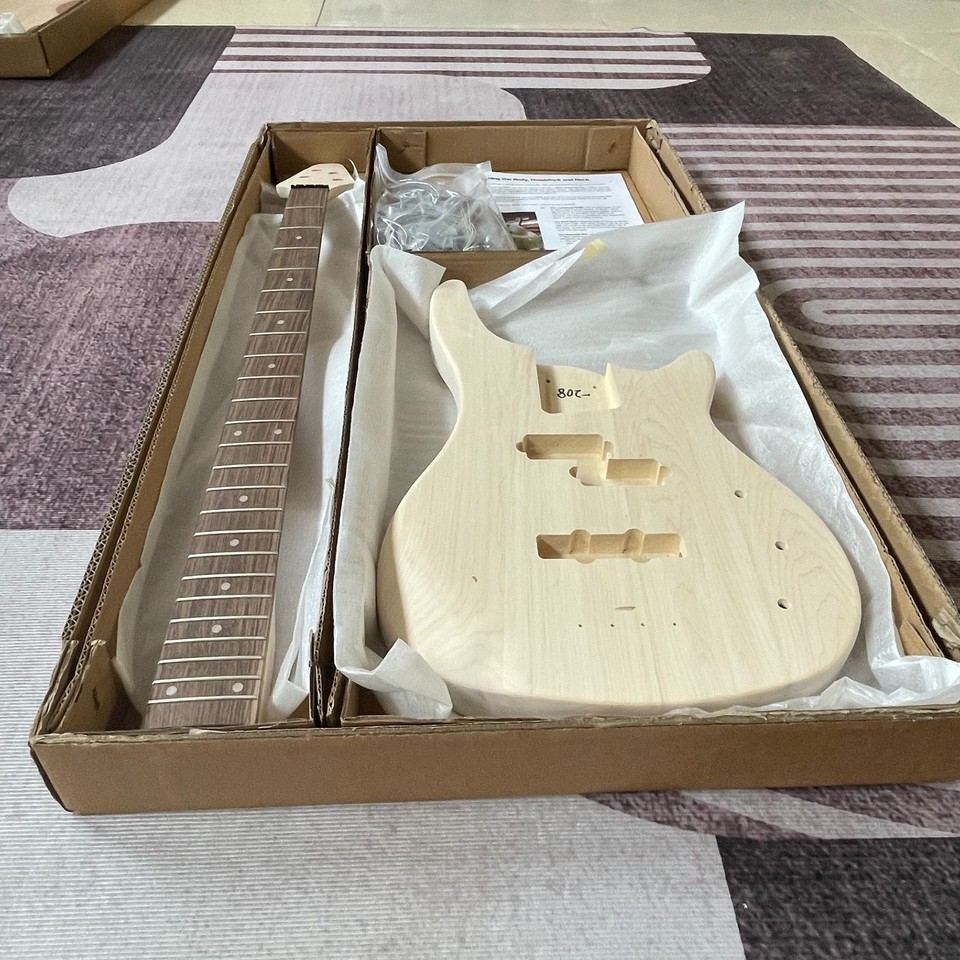 DIY Electric BASS Kits 4strings STYLE Unfinished Custom Hole Body Free ...
