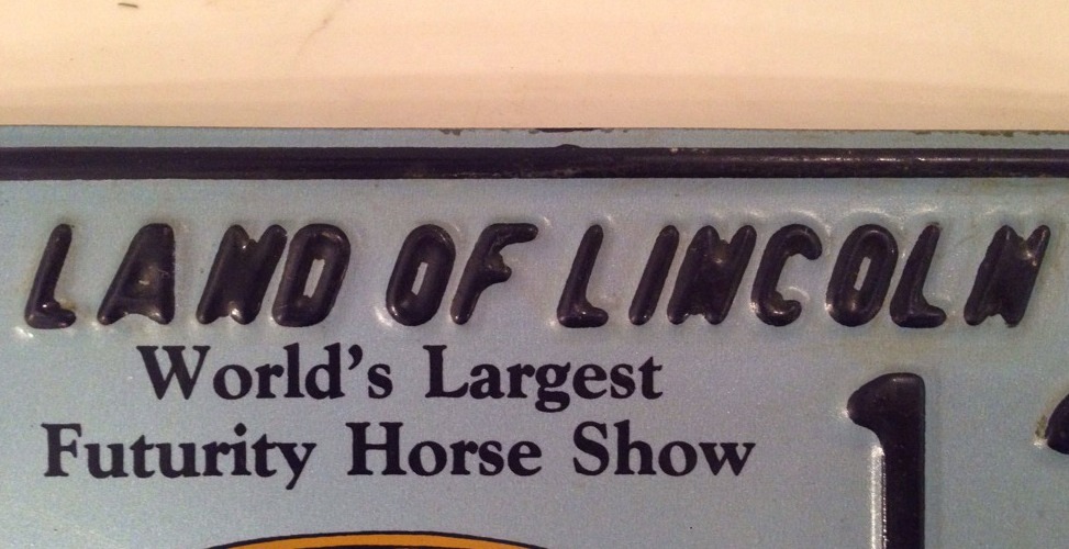 FUTURITY HORSE SHOW license plate yearling stallion NCHA Quarter NRHA ...