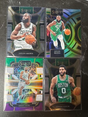 2023-24 Panini Select Jayson Tatum Jaylen Brown cards. 2 Silver rest ...
