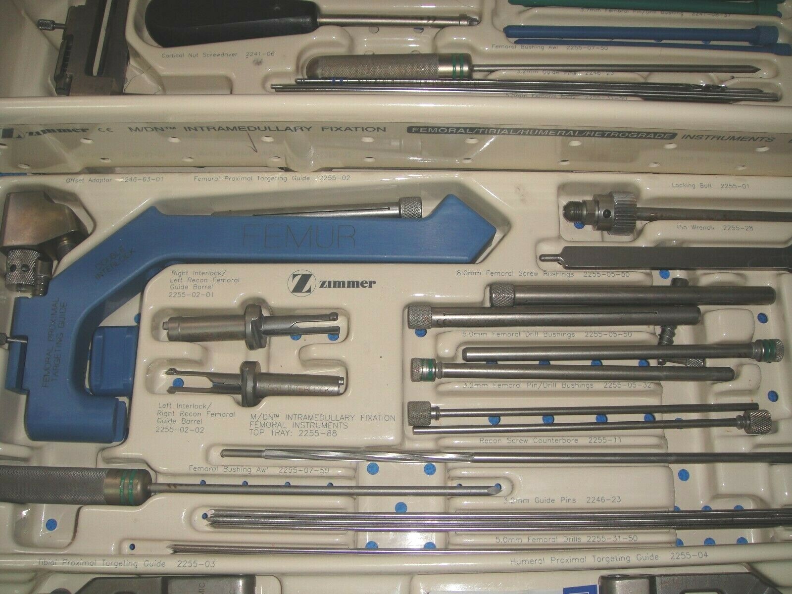 ZIMMER FEMORAL/TIBIAL/HUMERAL/RETROGRADE/ INSTRUMENT SYSTEM ( 3 TRAYS ...