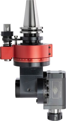 CAT40 ER25 Universal Angle Head, -115 to +115 Angle Range, 1:1 Gear ...