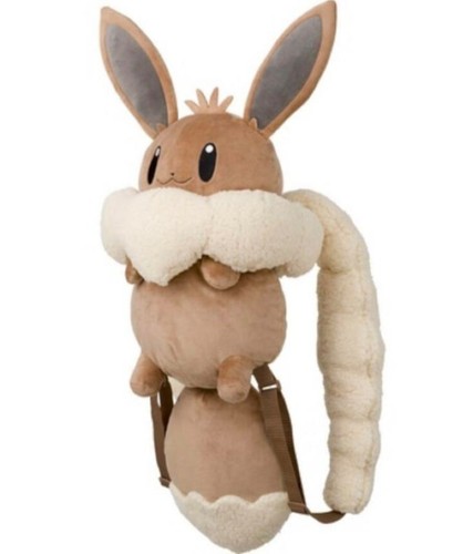 Pokémon Center Eevee Fluffy Plush Button Penny Backpack Rucksack Japan ...