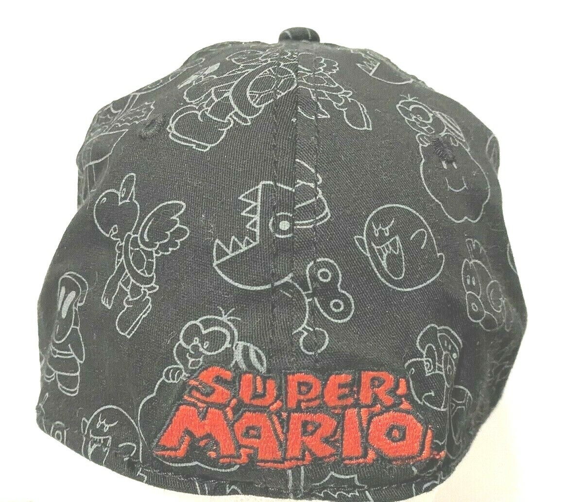 Nintendo Black Embroidered Super Mario Hat Cap with A… - Gem