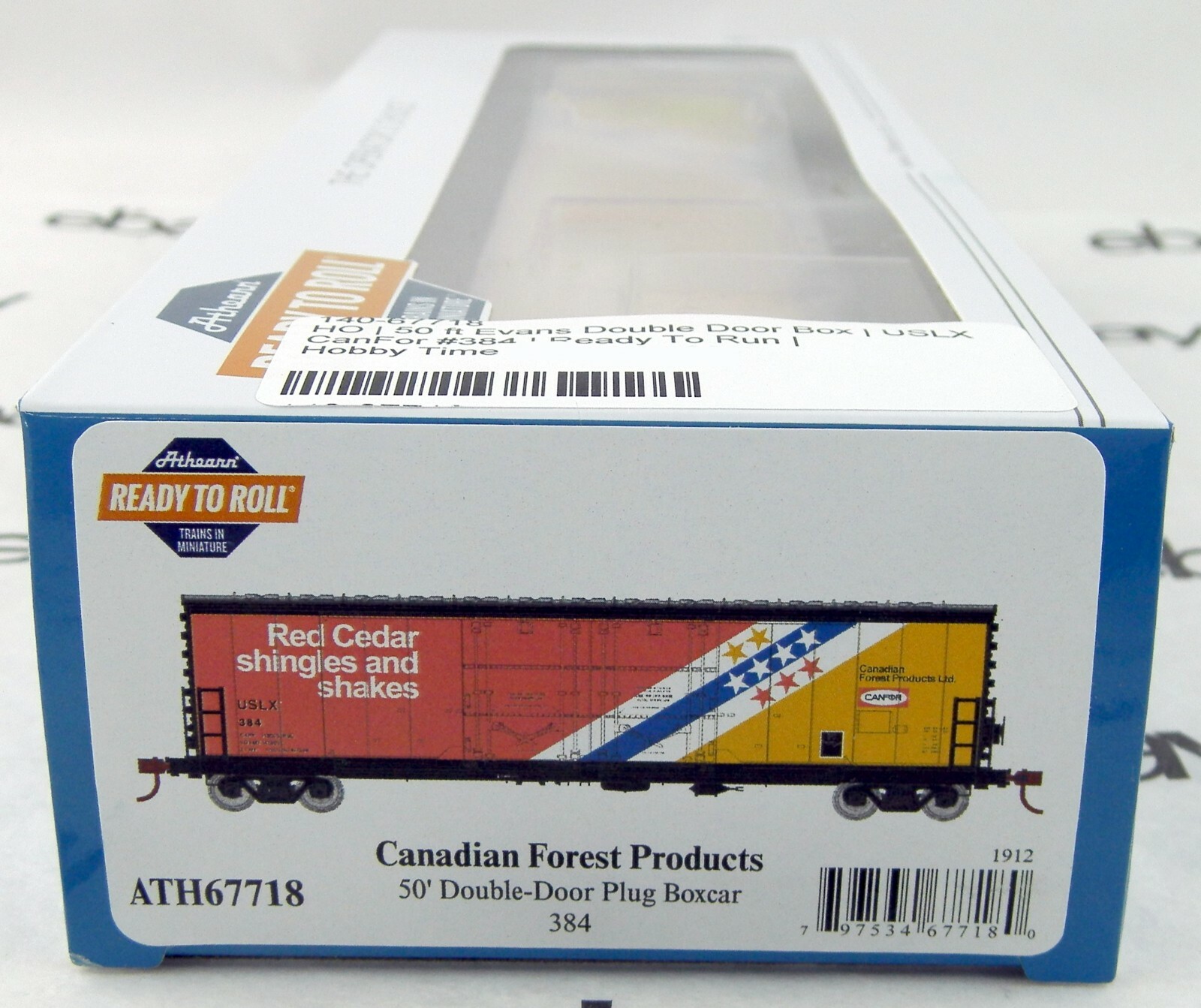 Athearn 67718 HO USLX Canfor 50' Evans Double Door Plug Boxcar #384 for ...