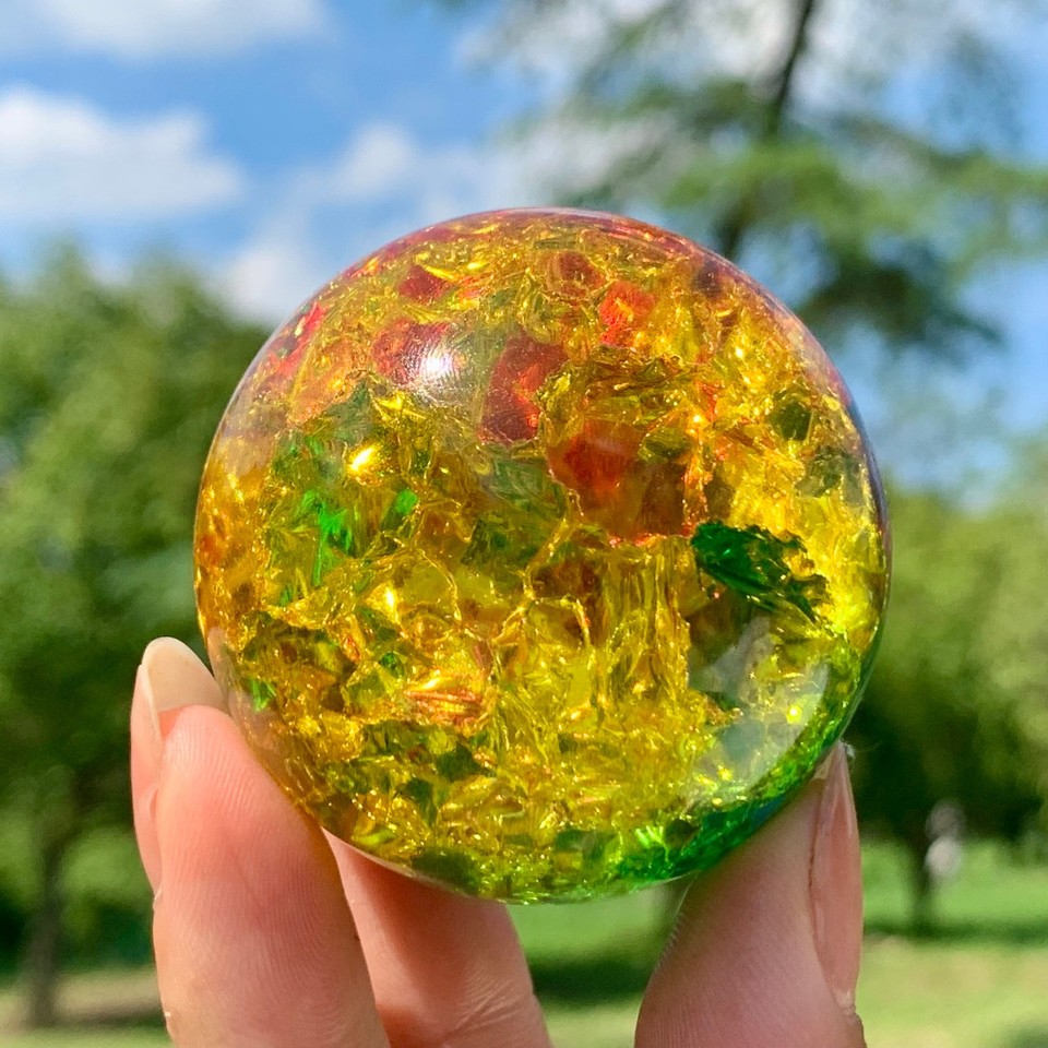 178G Natural Titanium Rainbow Quartz sphere Crystal ball Healing | eBay
