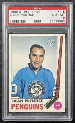 DEAN PRENTICE PSA 8 1969-70 O-PEE-CHEE OPC HOCKEY #115 PENGUINS 983 | eBay