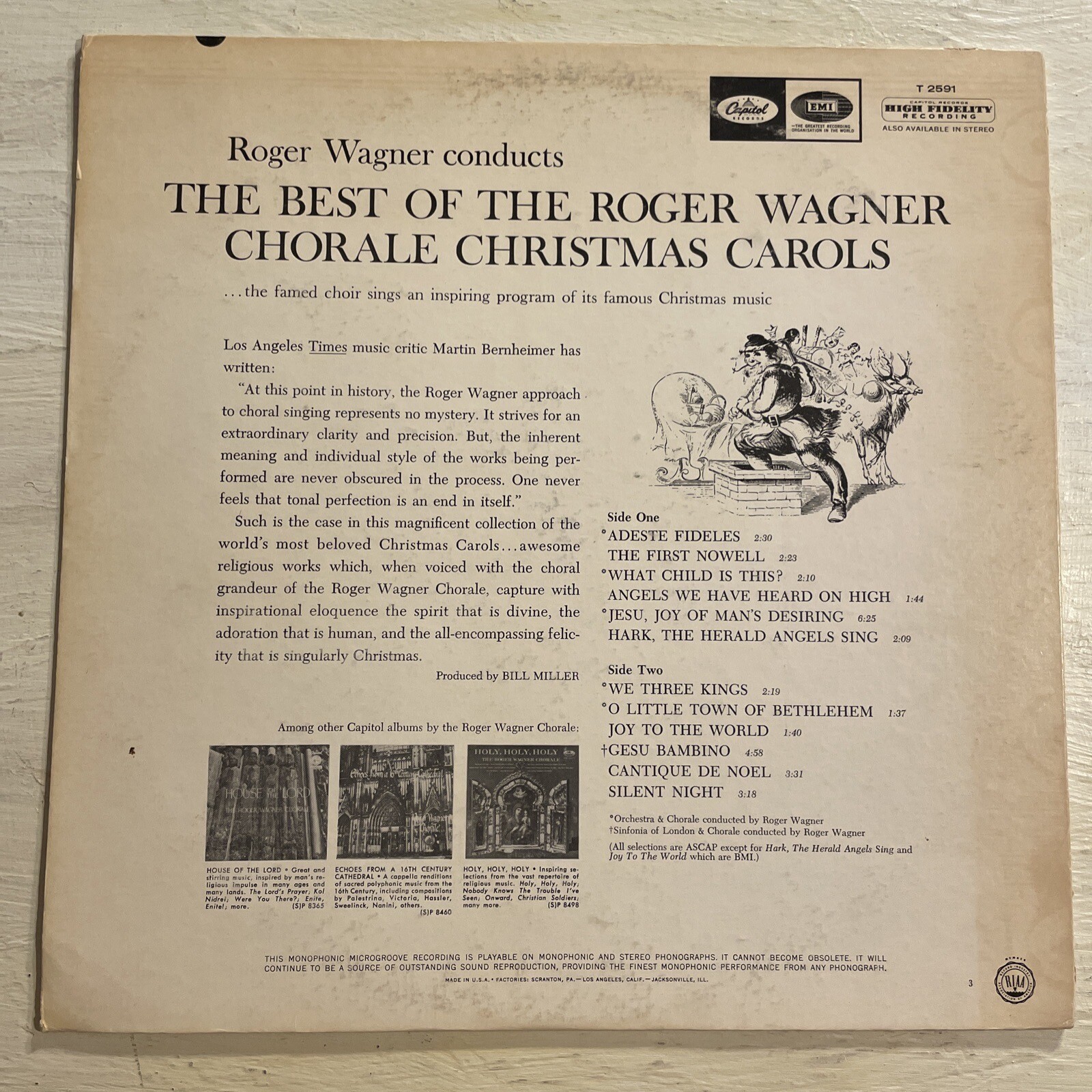The Best Of The Roger Wagner Chorale Christmas Carols LP Capitol ...