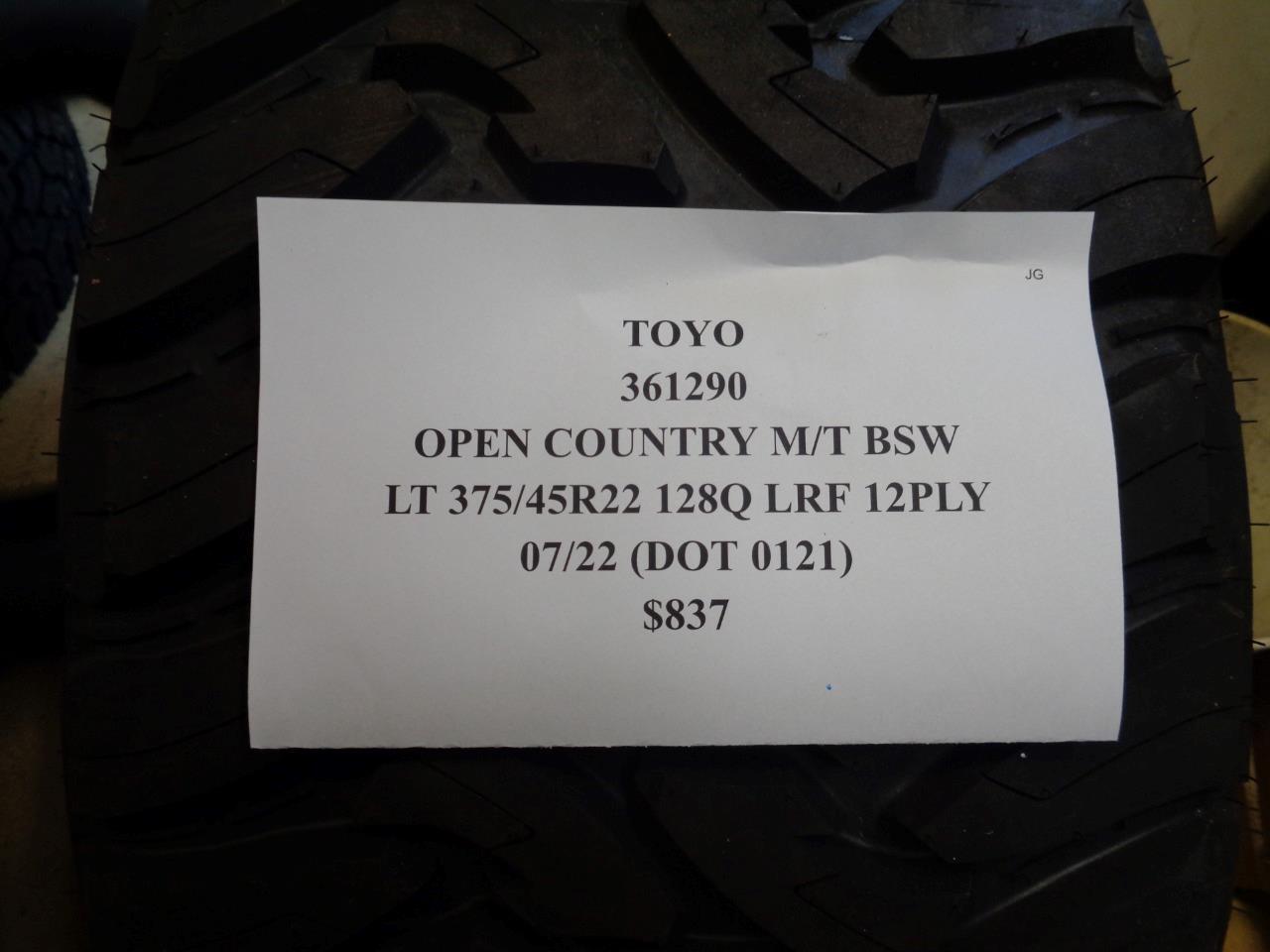 Toyo Open Country MT 375/45R22 Tire for sale online | eBay