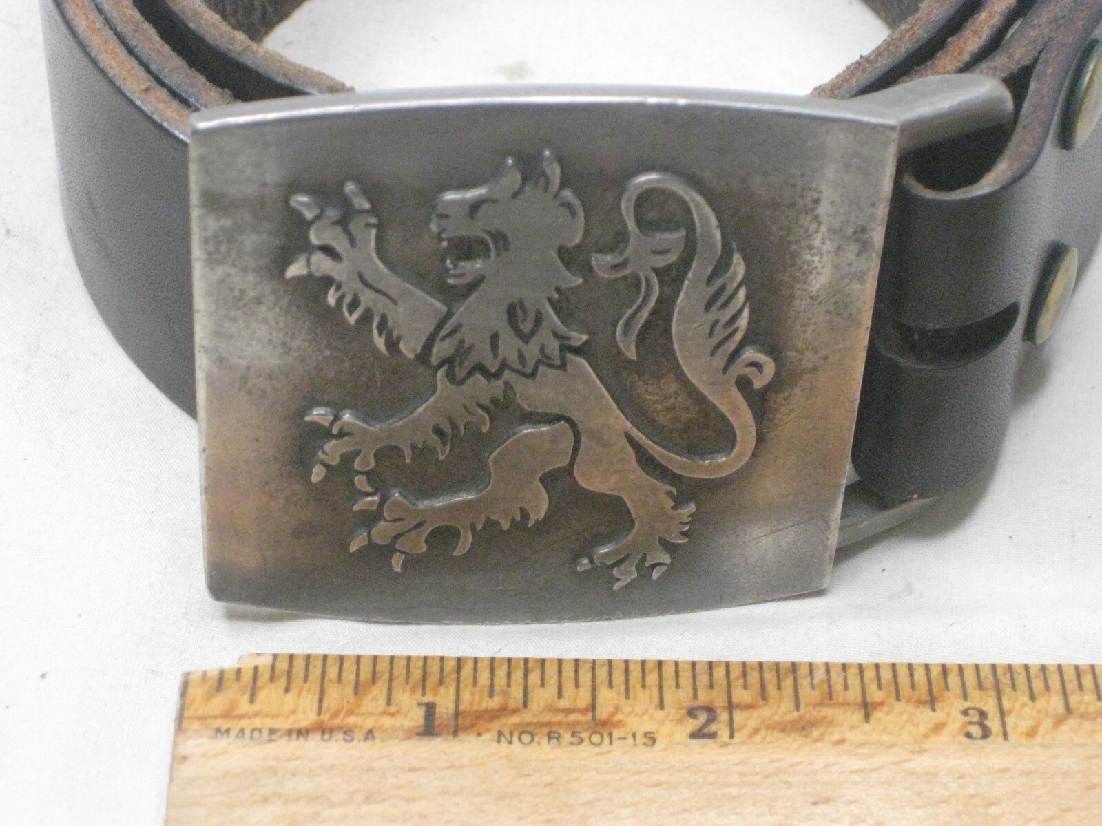 vintage John E. McCann Wenham pewter belt buckle Griffon Dragon regal ...