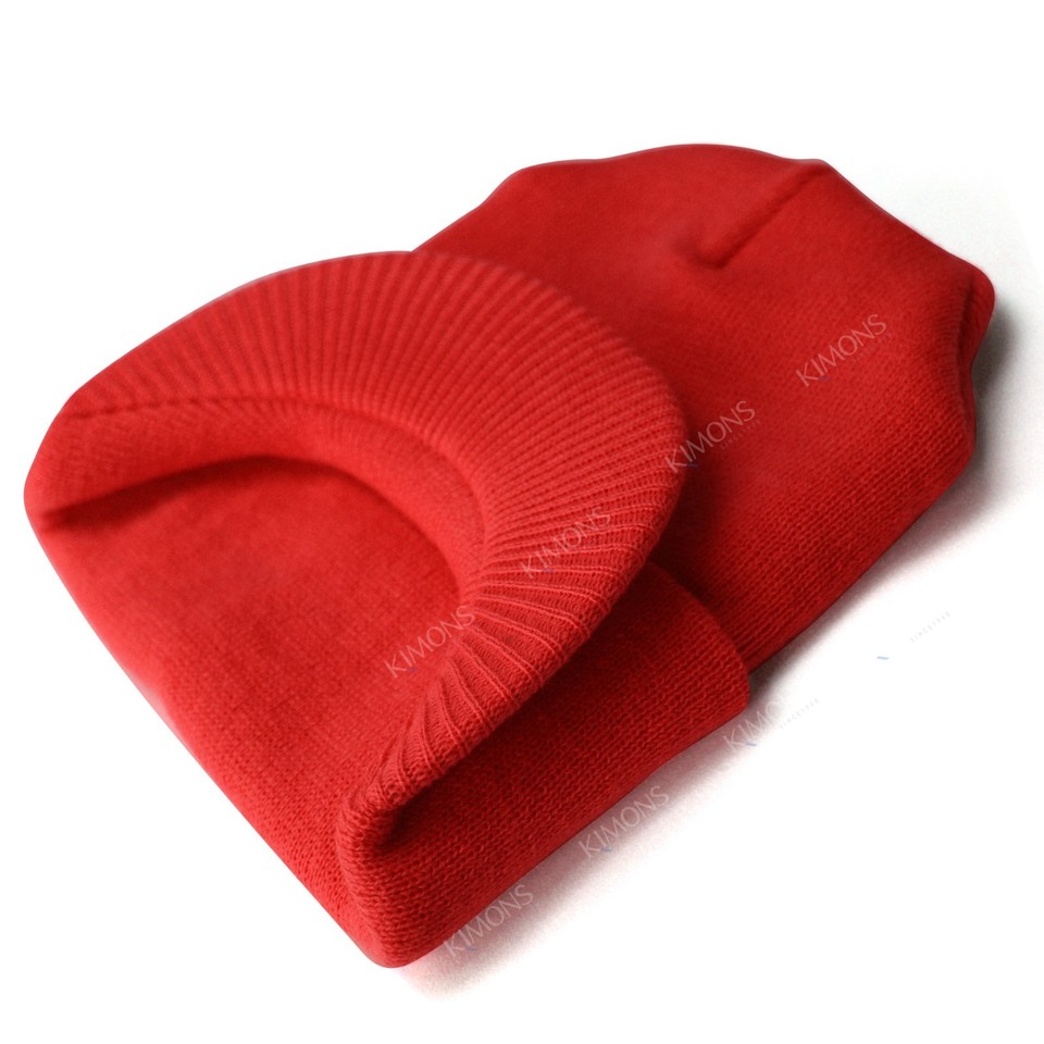 [US MADE] Bill Visor Cuff Beanie Knit Cap Hat Ski Thick Brim Warm ...