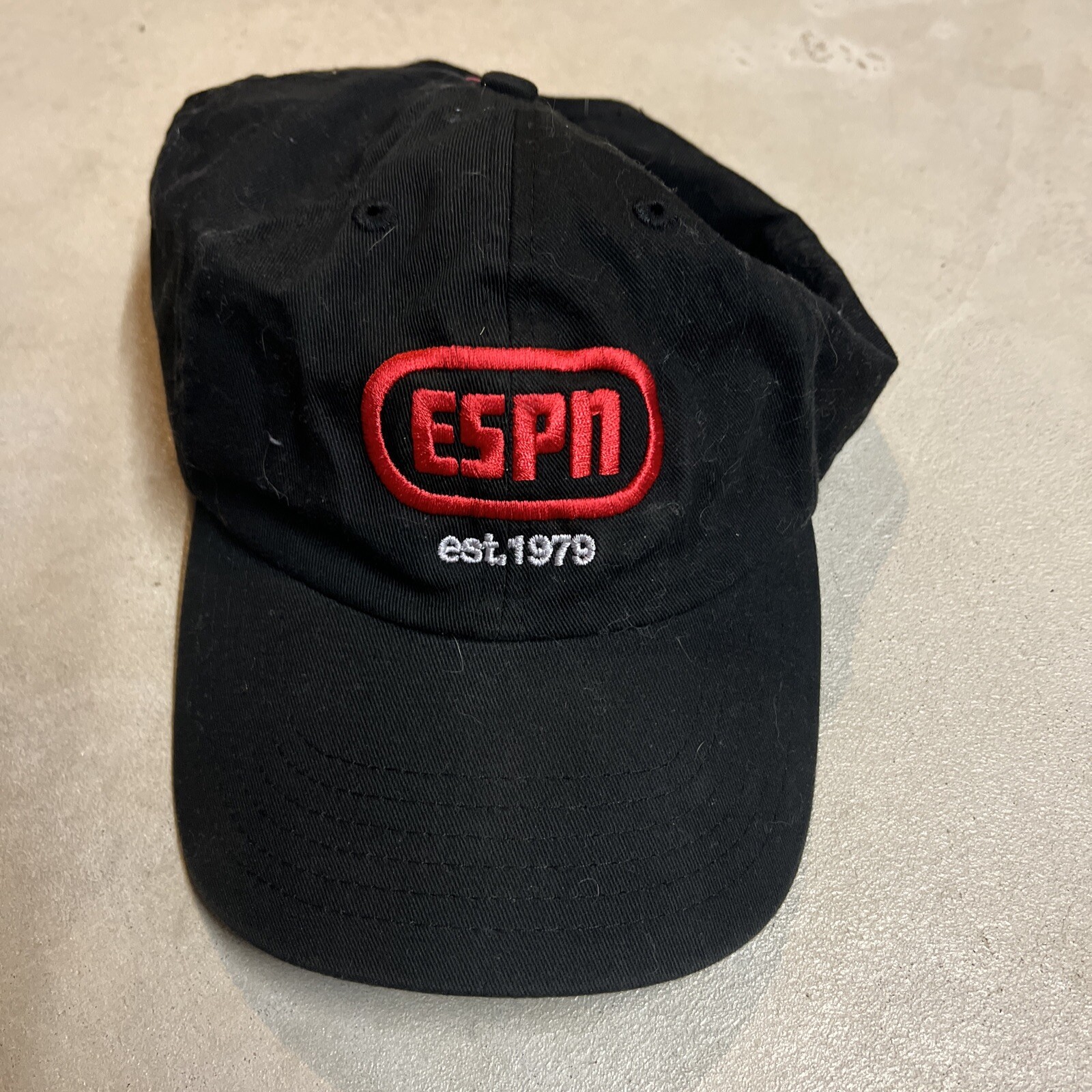 ESPN Hat Est 1979 Retro Logo Black Baseball Cap Adj S… - Gem