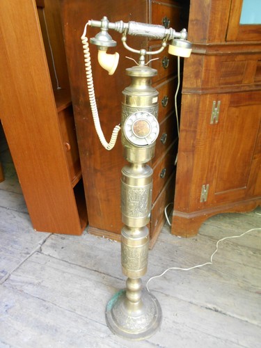 VINTAGE MID CENTURY FLOOR STANDING BRASS TELEPHONE | eBay