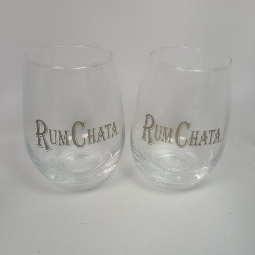 RUM CHATA - Stemless Cocktail Glasses - Set of 2 - Nice Condition ...