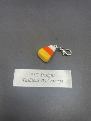 3D Candy Corn Charm with Lobster Claw Clasp for Bracelet, Wallet, Purse ...