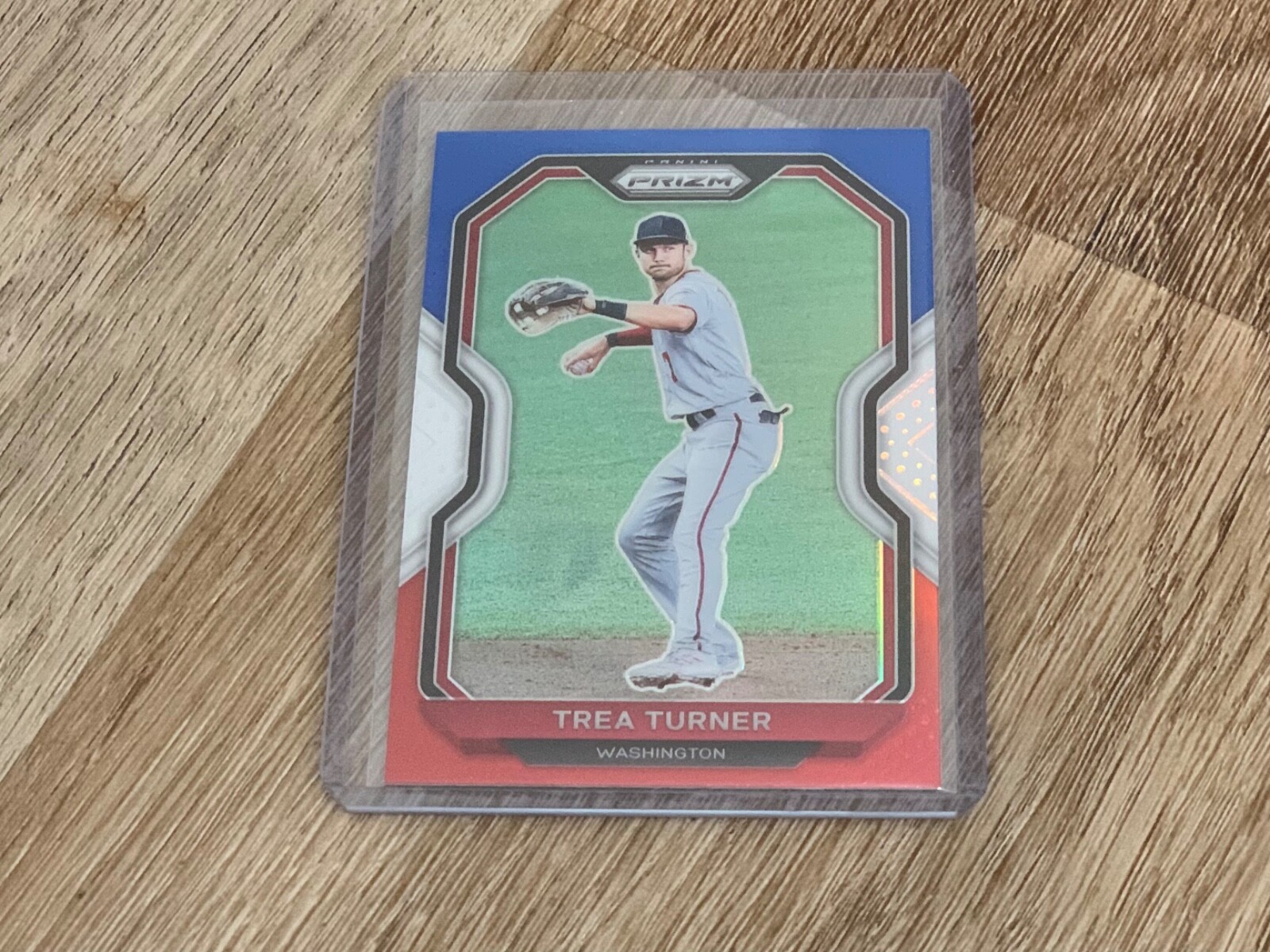 2022 Panini Prizm Red, White & Blue RWB Refractor Trea Turner Card #24 ...