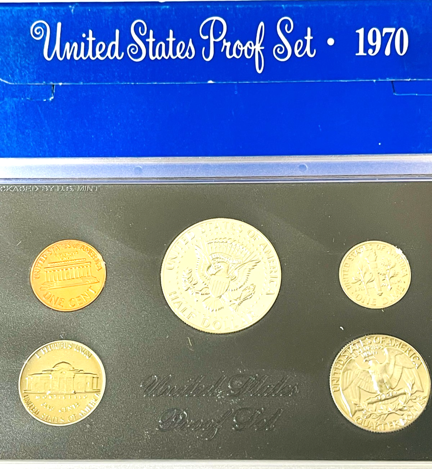 1970 US Proof Set 5 Coins Includes 40% Silver Half Dollar #639B | eBay