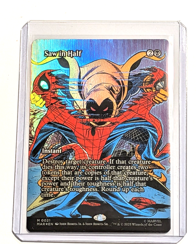 MTG Saw in Half Marvel Spider-Man Foil MO021 MARAEN Universes Beyond NM ...