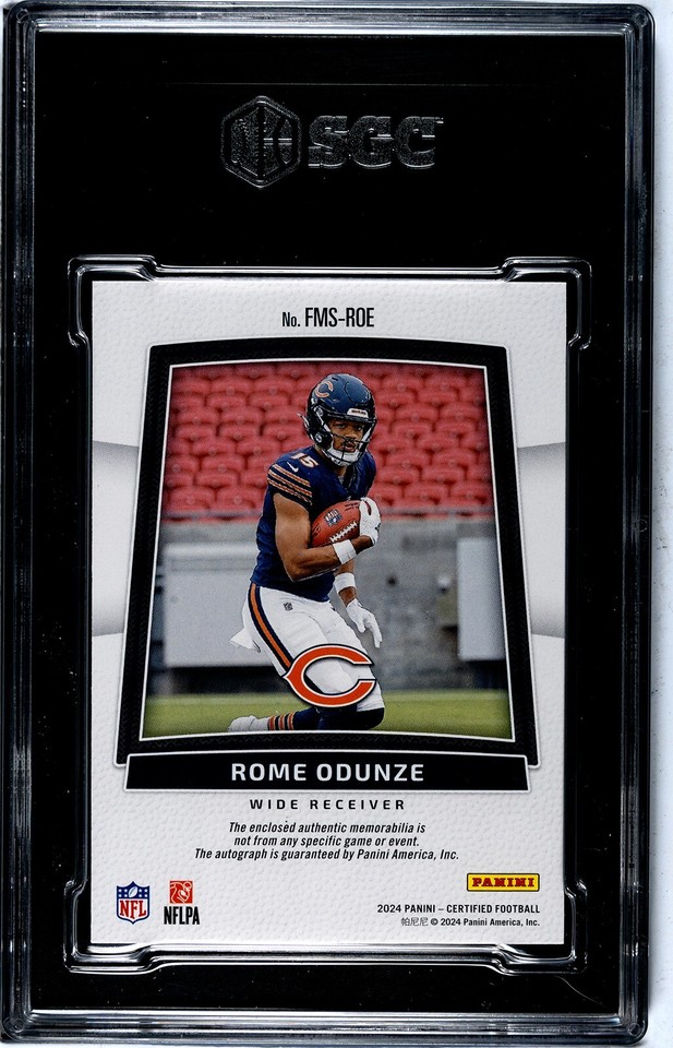 Rome Odunze Certified Freshman Fabric Gold Rookie Sick Patch Auto /25 ...