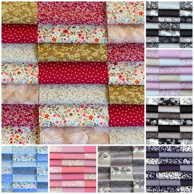 fabric patchwork squares 30 x 5" (12.5cms) cotton quilting craft floral ...