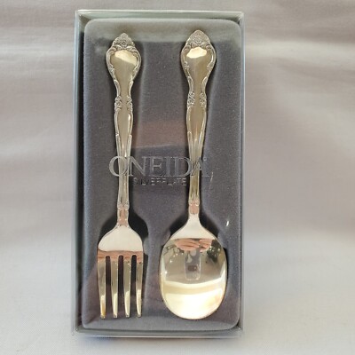 NOS Oneida Community Silverplate AFFECTION Child Baby Set Fork Spoon | eBay
