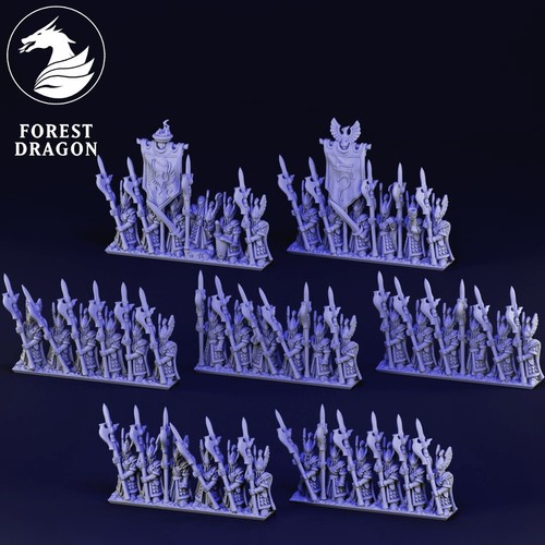 10mm Noble High Elf Elves Elite Guard x 2, noble mage & army standard ...
