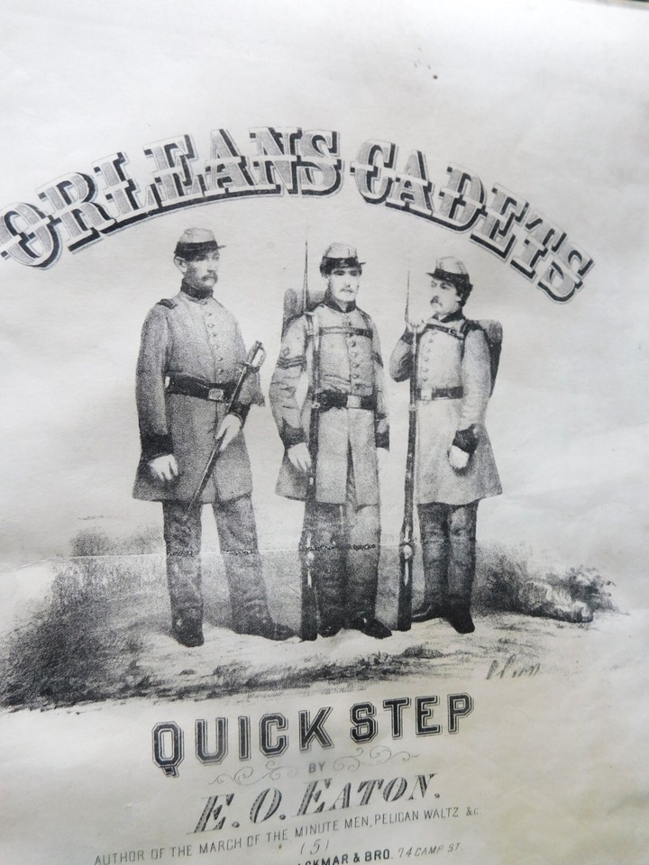 1861 Confederate Civil War Sheet Music- Orleans Cadets Quick Step ...