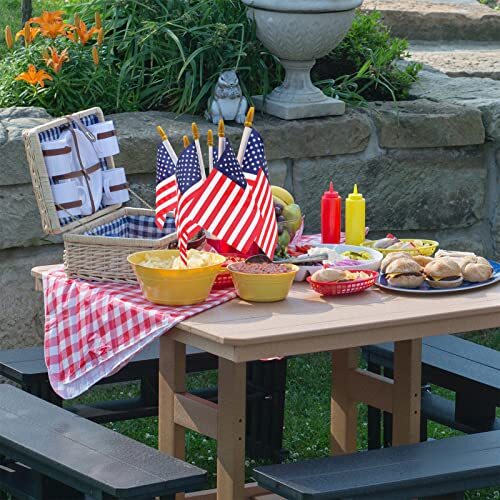 Small American Flags on Stick, 50 Pcs Fourth of July Decorations 6"x4 ...