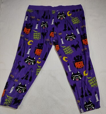 Disney Hocus Pocus Purple Fleece Halloween Pajama Pants With Pockets ...
