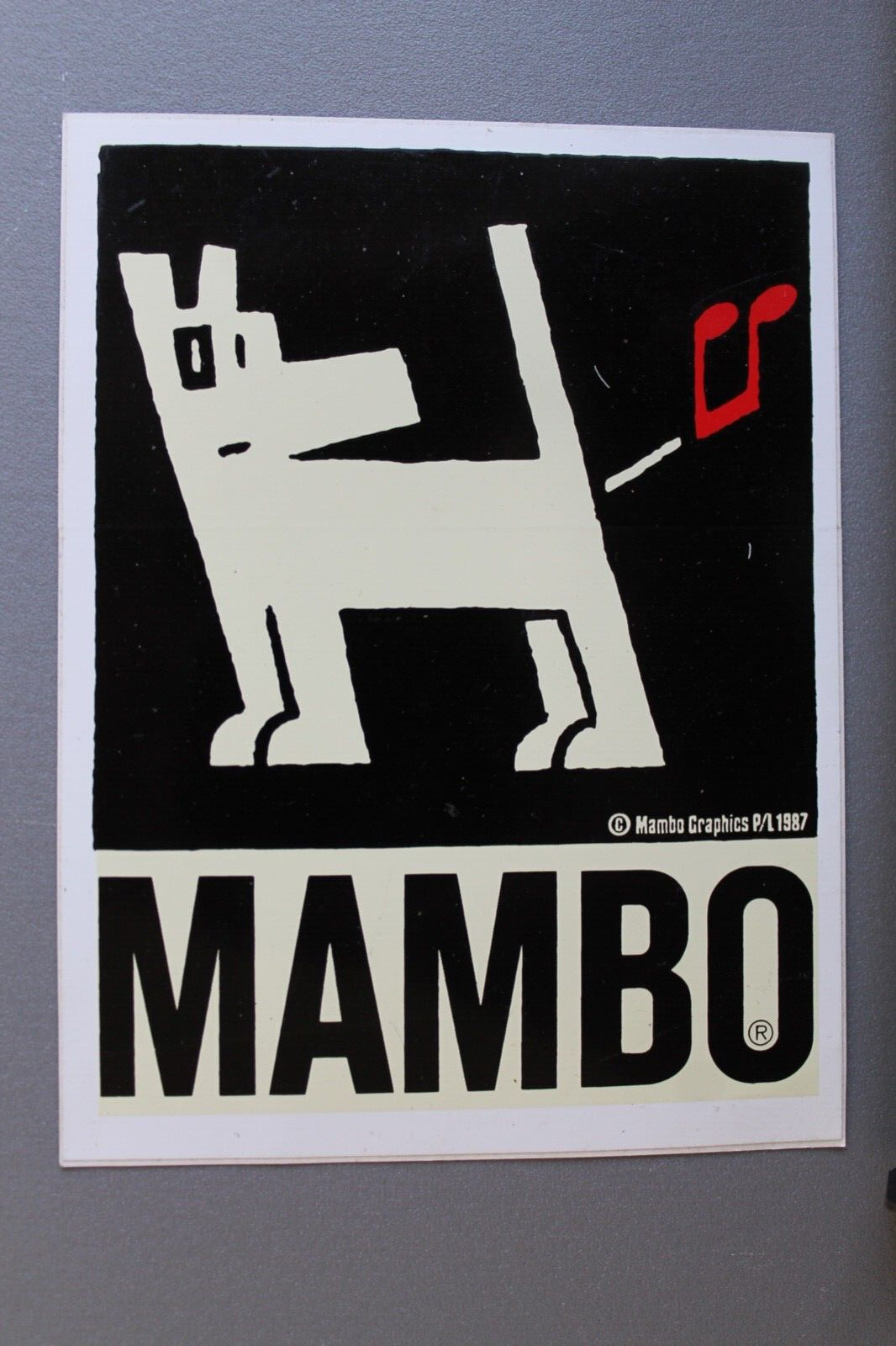 Mambo Graphics Dog Fart Music Note Funky Black 80's V58B Vintage ...