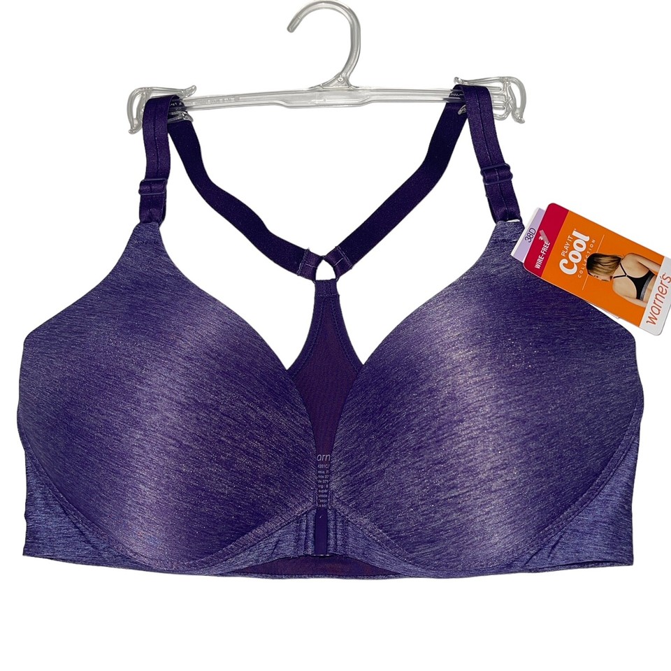 Warner's Bra Wirefree Front Close Racerback Play It Cool Moisture ...