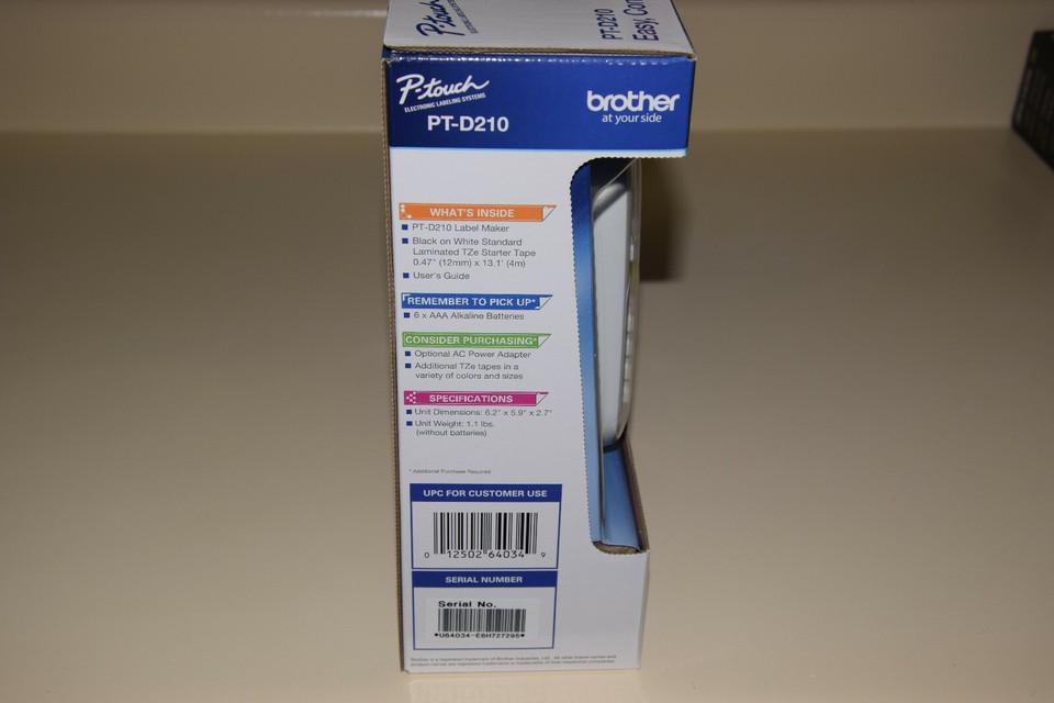 Brother P-touch PTD210 Thermal Label Maker Easy-to-Use One-Touch Keys ...