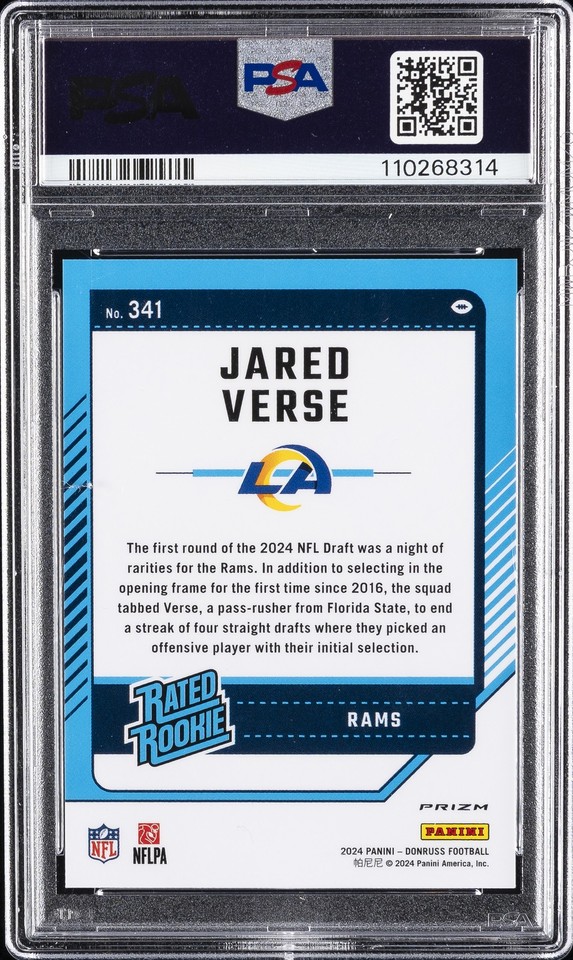 2024 PANINI DONRUSS OPTIC PREV-FB EMOJI #341 JARED VERSE PSA 10 | eBay