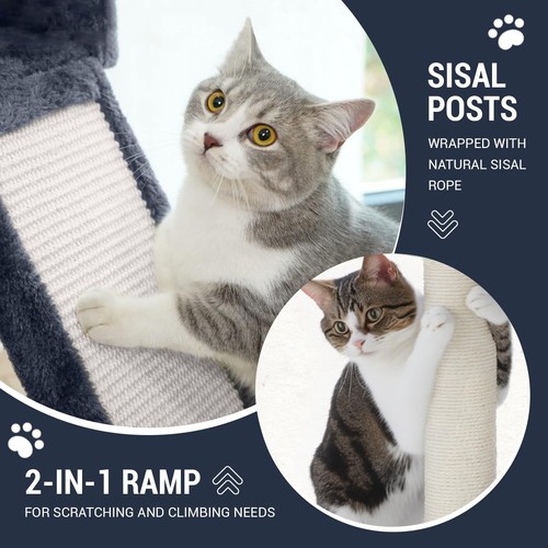 68 Inches Cat Tree/House and Towers for Big Feline/Scratching Post ...
