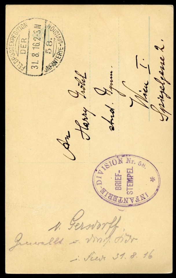 GEORG VON GERSDORFF GERMAN GENERAL HAND-SIGNED AUTOGRAPH WWI 1916 PHOTO ...