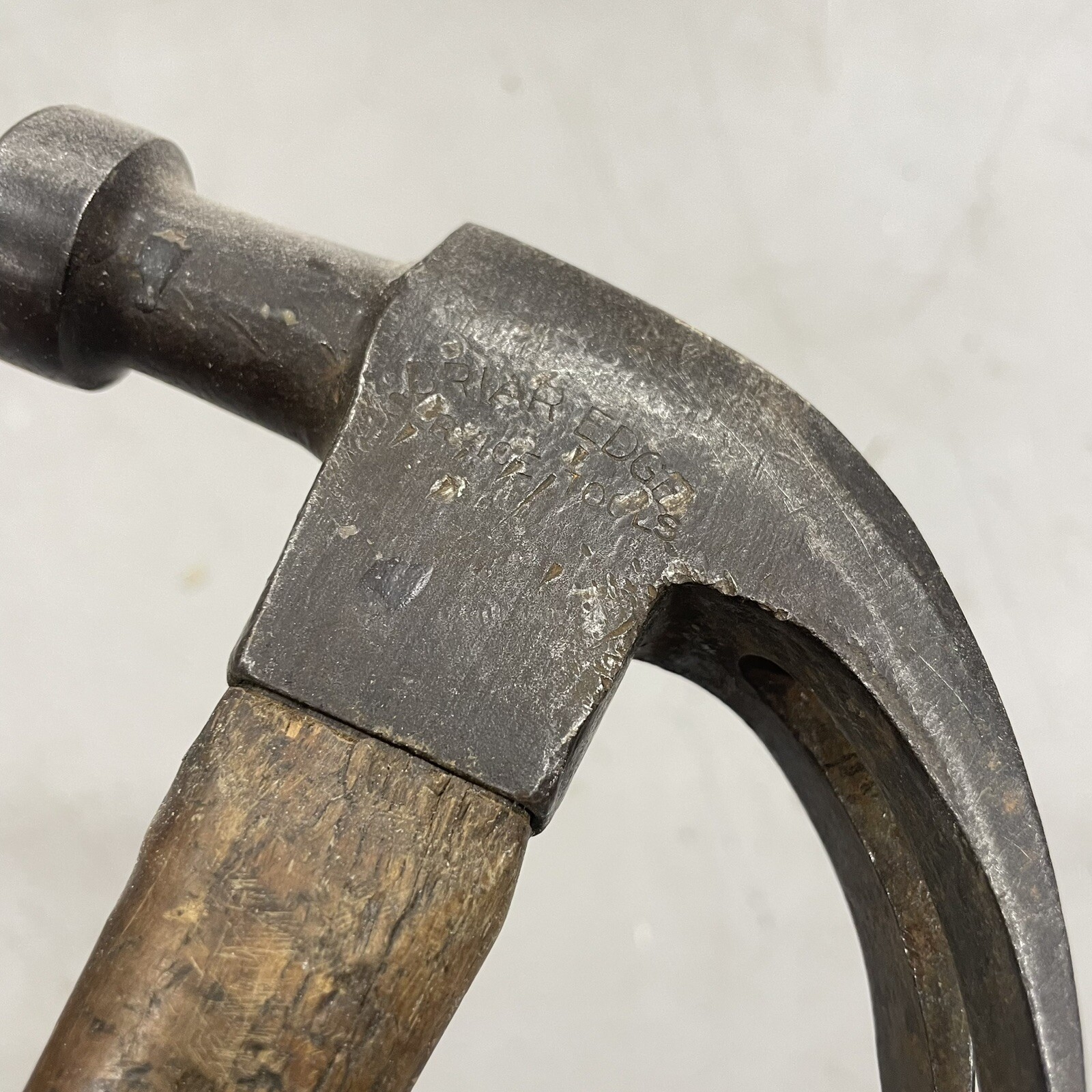 Vintage BRIAR EDGE SERVICE TOOLS Claw Hammer Wood Handle | eBay