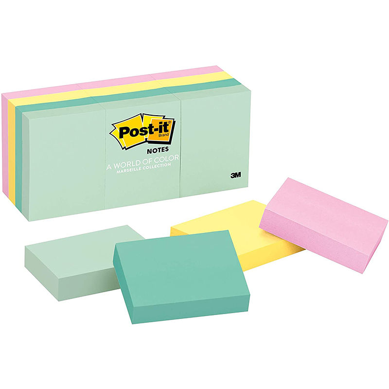 Post-it Notes 653-AST, 1-3/8 in x 1 7/8 in (34,9 mm x 47,6 mm ...